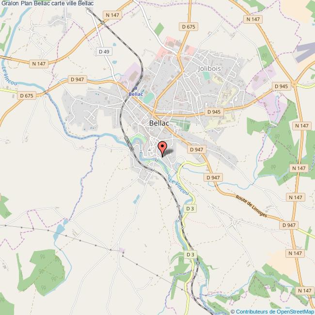 Plan Bellac carte ville Bellac