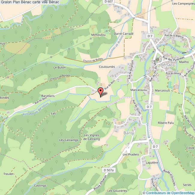 Plan Bénac carte ville Bénac