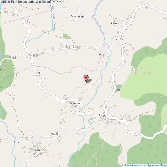 Plan Bénac carte ville Bénac