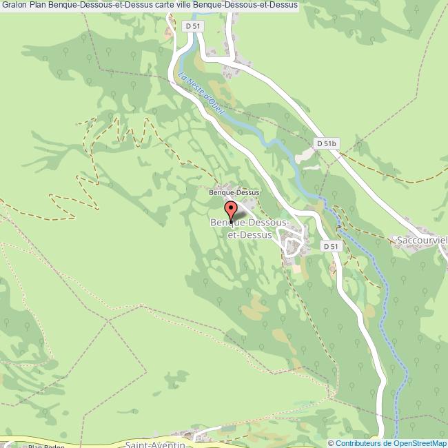 Plan Benque-Dessous-et-Dessus carte ville Benque-Dessous-et-Dessus