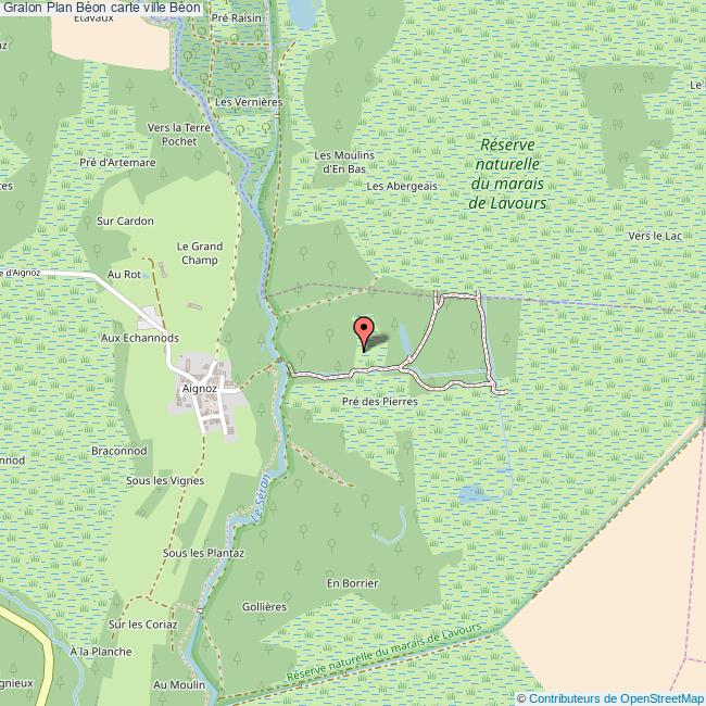 Plan Béon carte ville Béon