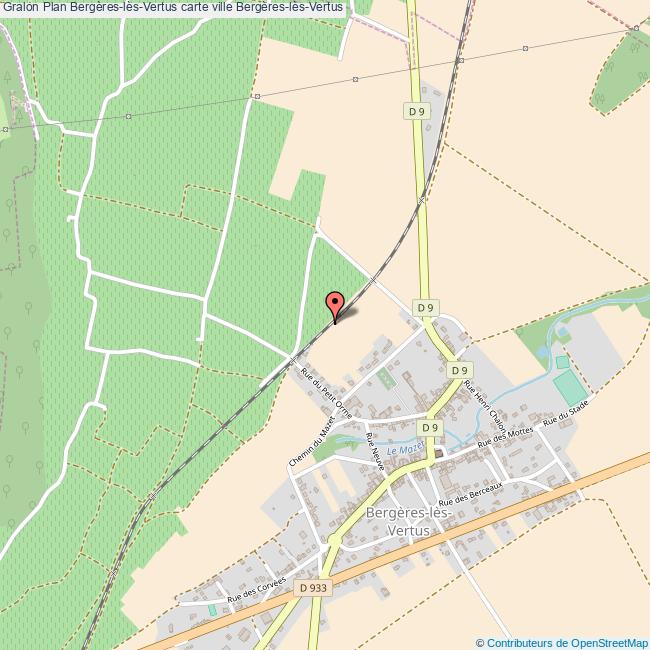 Plan Bergères-lès-Vertus carte ville Bergères-lès-Vertus