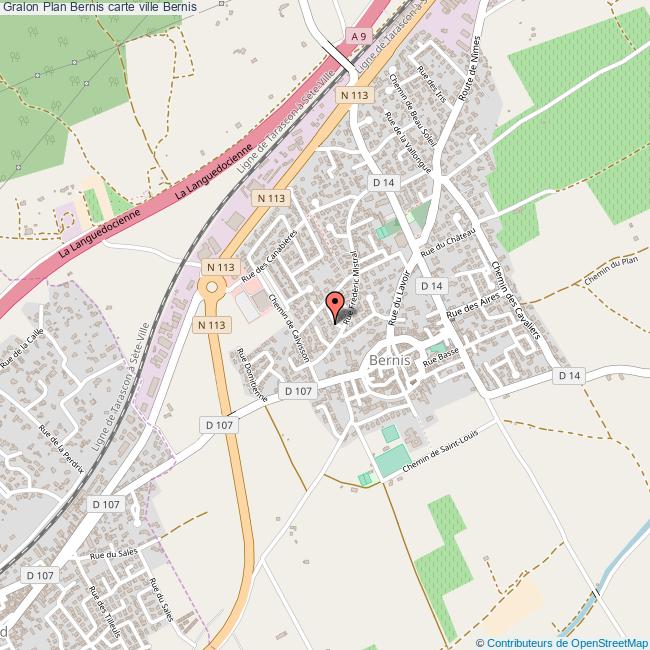 Plan Bernis carte ville Bernis