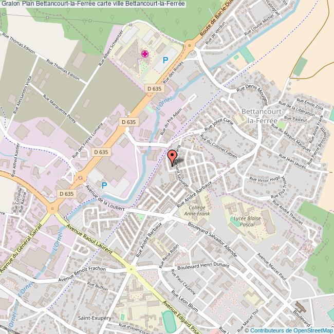 Plan Bettancourt-la-Ferrée carte ville Bettancourt-la-Ferrée