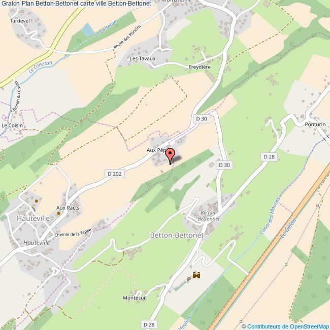 Plan Betton-Bettonet carte ville Betton-Bettonet