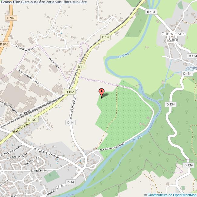 Plan Biars-sur-Cère carte ville Biars-sur-Cère