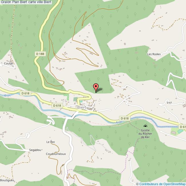 Plan Biert carte ville Biert