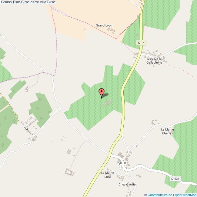 Plan Birac carte ville Birac