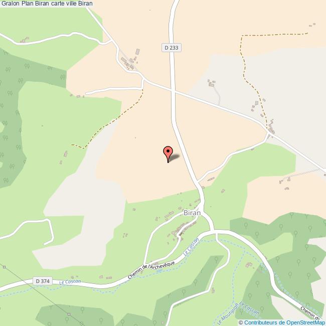 Plan Biran carte ville Biran