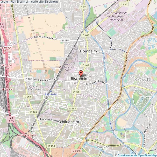 Plan Bischheim carte ville Bischheim