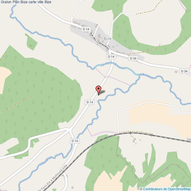 Plan Bize carte ville Bize