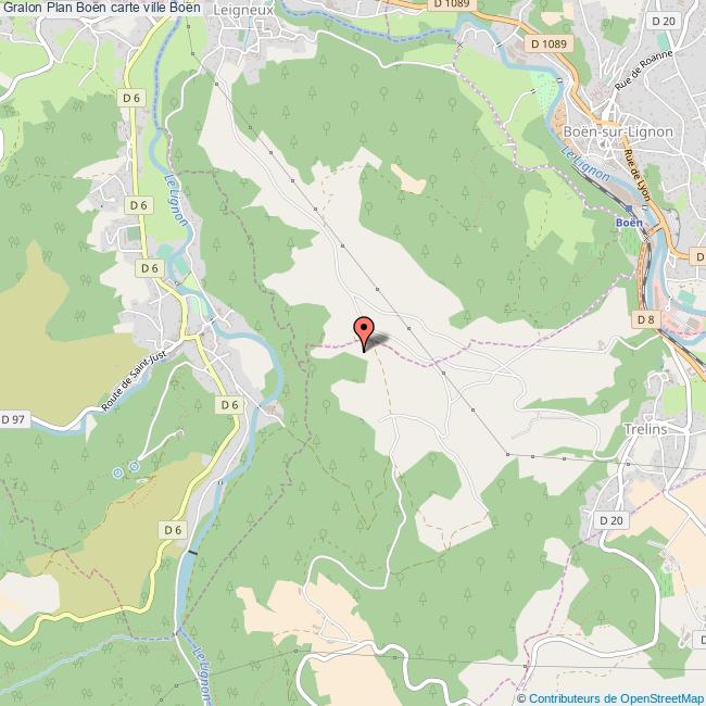 Plan Boën carte ville Boën