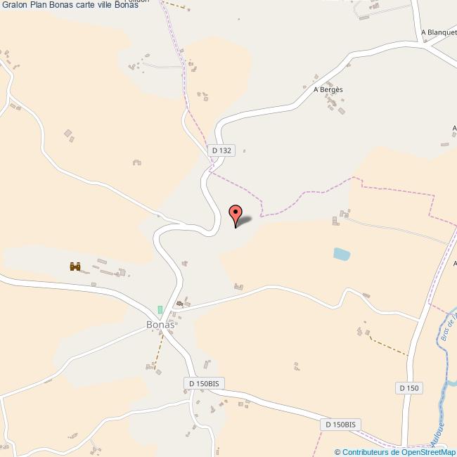 Plan Bonas carte ville Bonas