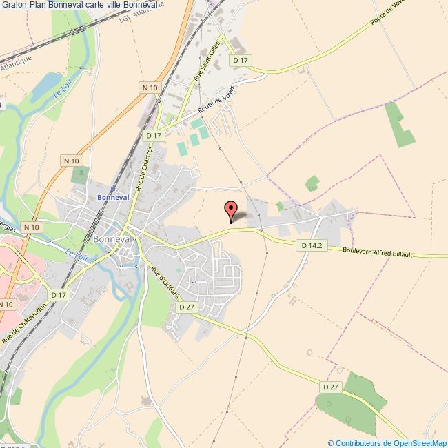 Plan Bonneval carte ville Bonneval