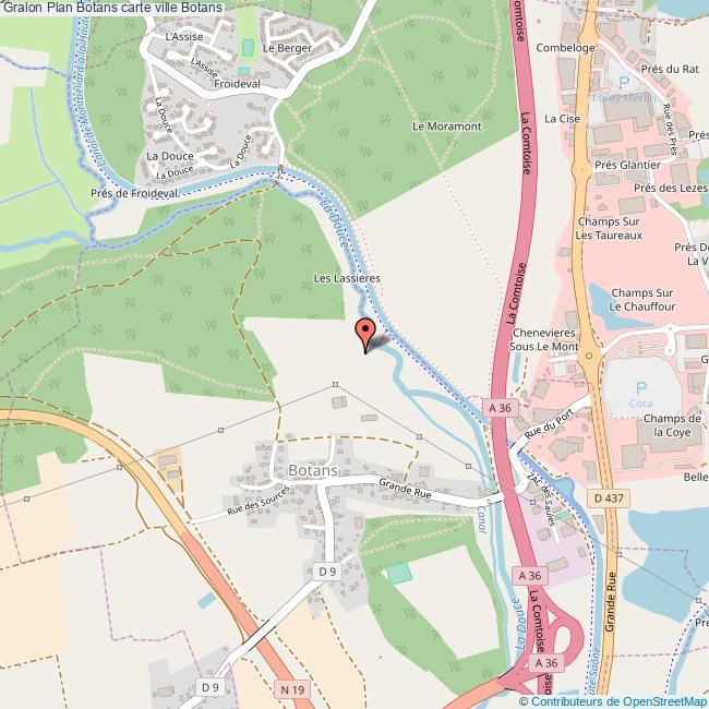 Plan Botans carte ville Botans