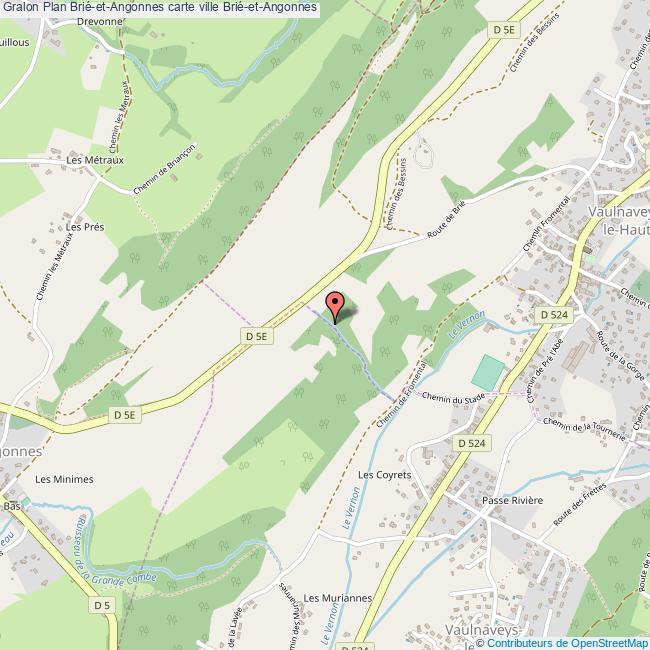 Plan Brié-et-Angonnes carte ville Brié-et-Angonnes