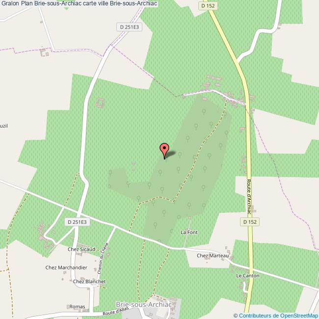 Plan Brie-sous-Archiac carte ville Brie-sous-Archiac