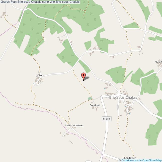 Plan Brie-sous-Chalais carte ville Brie-sous-Chalais