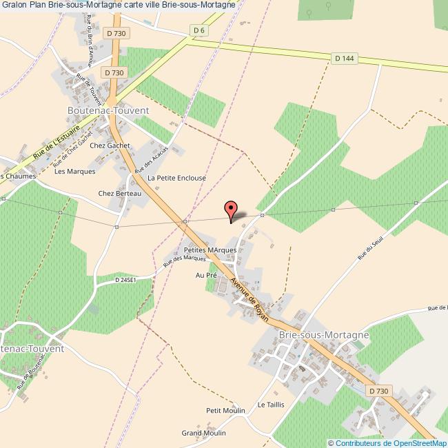 Plan Brie-sous-Mortagne carte ville Brie-sous-Mortagne