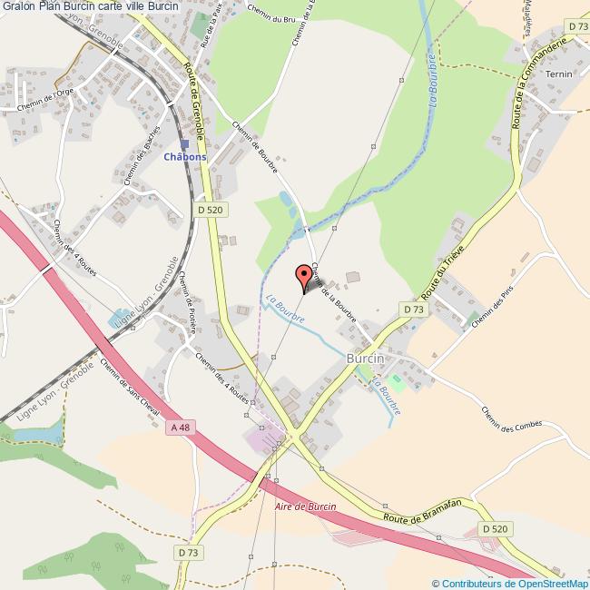 Plan Burcin carte ville Burcin