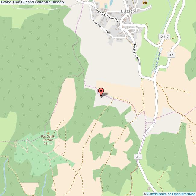Plan Busséol carte ville Busséol