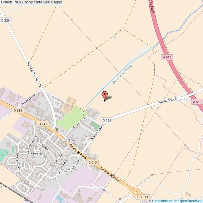 Plan Cagny carte ville Cagny