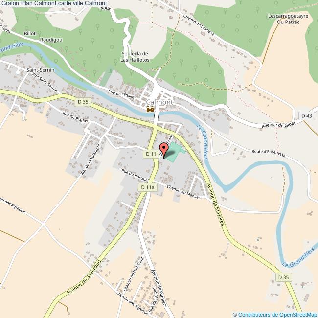 Plan Calmont carte ville Calmont
