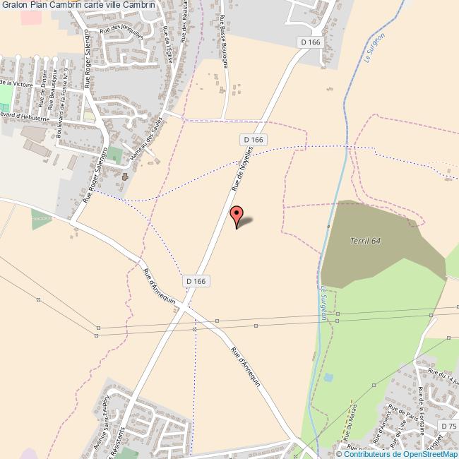 Plan Cambrin carte ville Cambrin