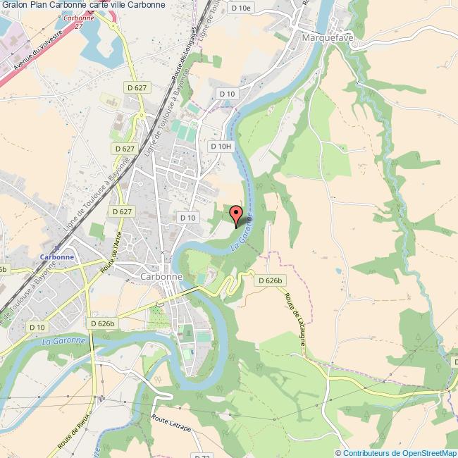 Plan Carbonne carte ville Carbonne