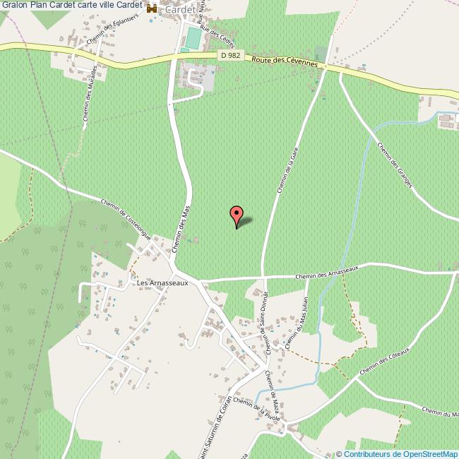Plan Cardet carte ville Cardet