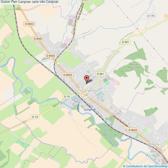 Plan Carignan carte ville Carignan
