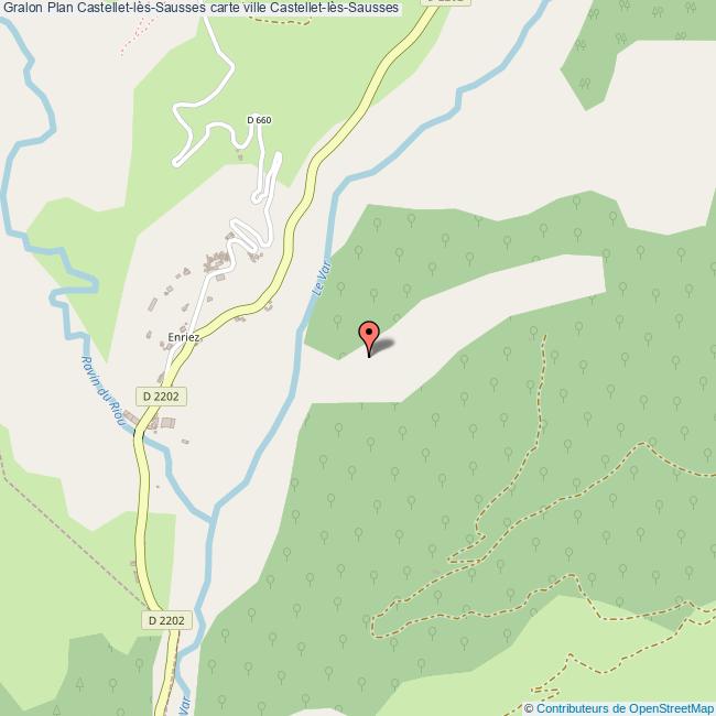 Plan Castellet-lès-Sausses carte ville Castellet-lès-Sausses