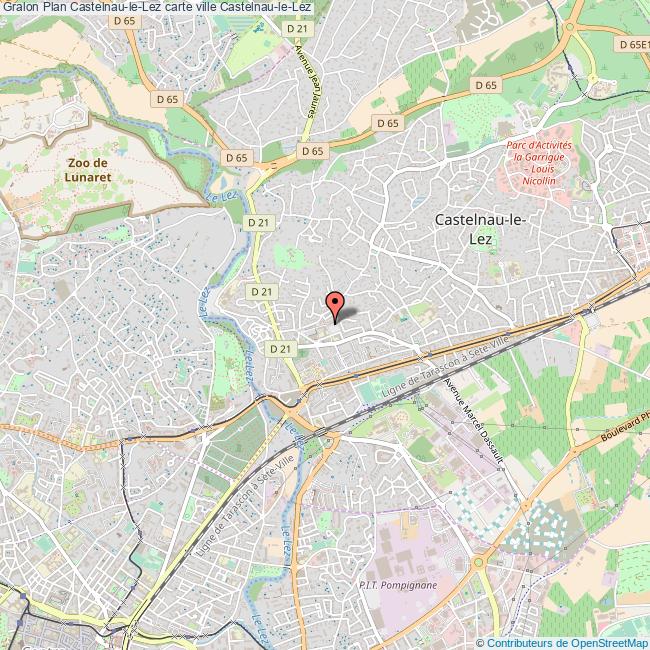 Plan Castelnau-le-Lez carte ville Castelnau-le-Lez