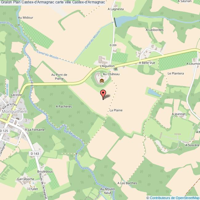 Plan Castex-d'Armagnac carte ville Castex-d'Armagnac