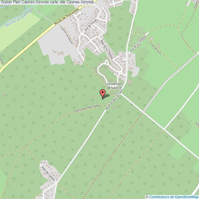 Plan Castres-Gironde carte ville Castres-Gironde