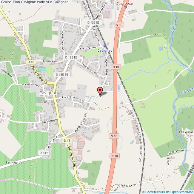 Plan Cavignac carte ville Cavignac