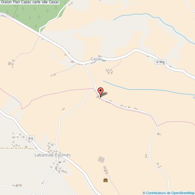 Plan Cazac carte ville Cazac