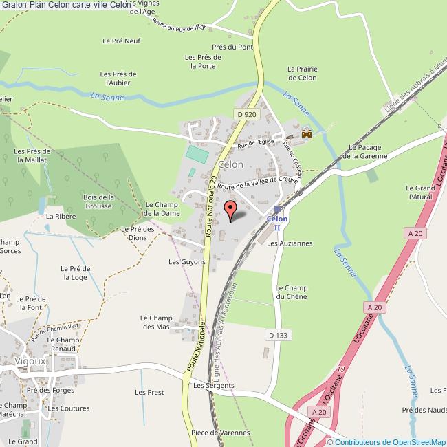 Plan Celon carte ville Celon