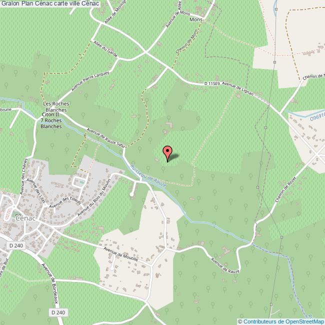 Plan Cénac carte ville Cénac