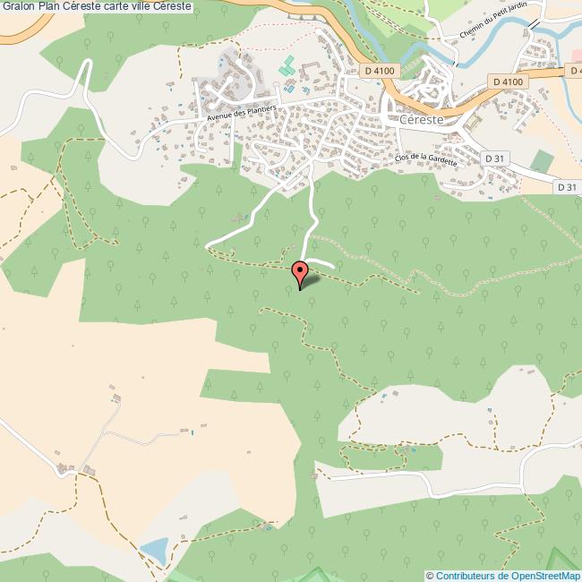 Plan Céreste carte ville Céreste