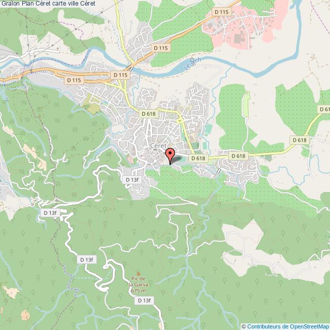 Plan Céret carte ville Céret