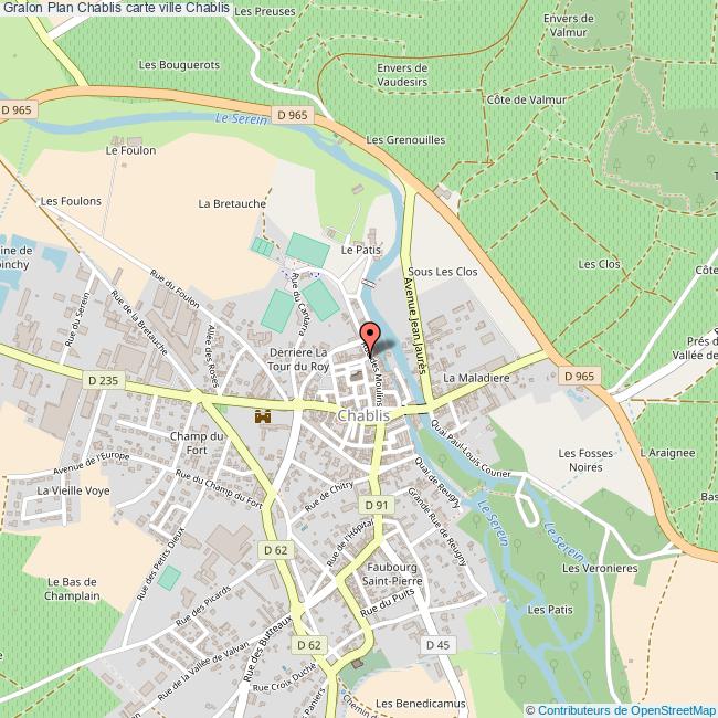 Plan Chablis carte ville Chablis