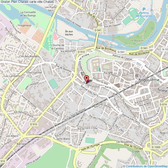 Plan Chalais carte ville Chalais