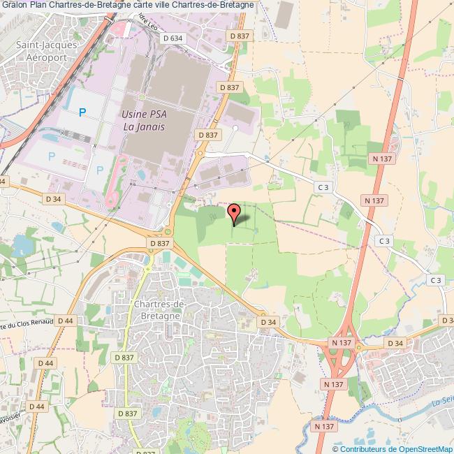 Plan Chartres-de-Bretagne carte ville Chartres-de-Bretagne