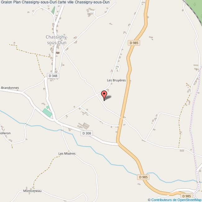 Plan Chassigny-sous-Dun carte ville Chassigny-sous-Dun
