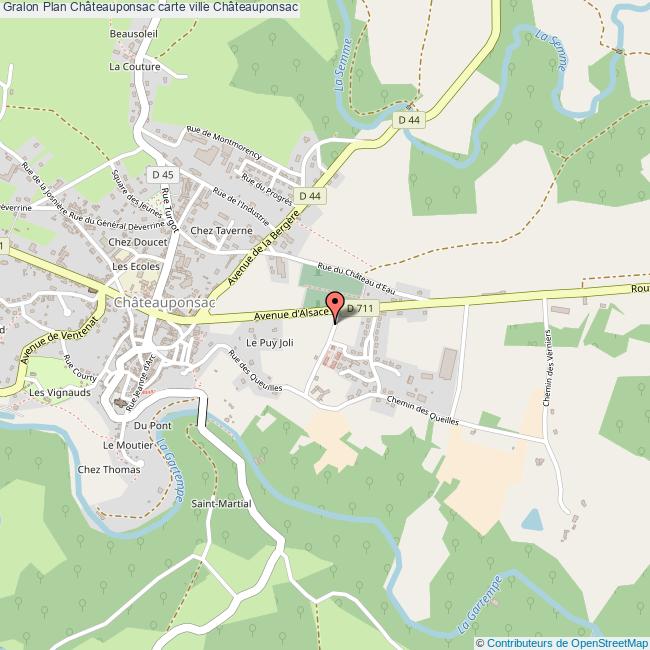Plan Châteauponsac carte ville Châteauponsac