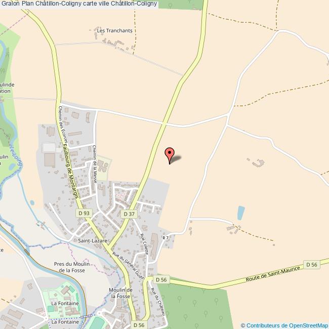 Plan Châtillon-Coligny carte ville Châtillon-Coligny