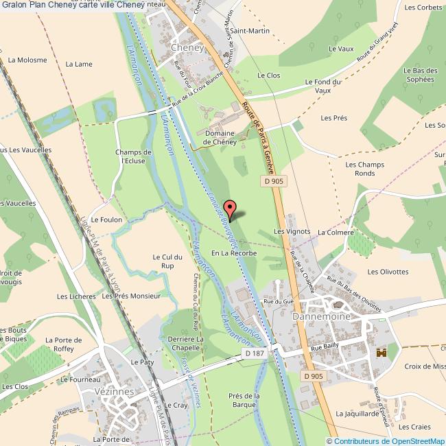 Plan Cheney carte ville Cheney