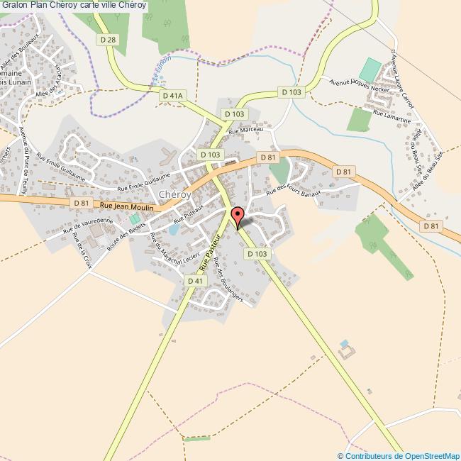 Plan Chéroy carte ville Chéroy