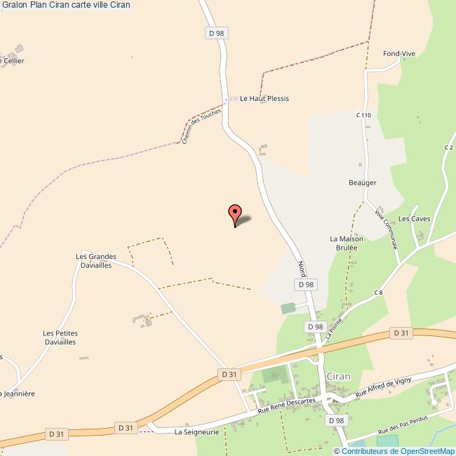 Plan Ciran carte ville Ciran